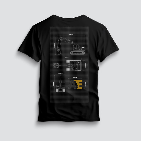AE Blueprint Tee - Black – Awesome Earthmovers